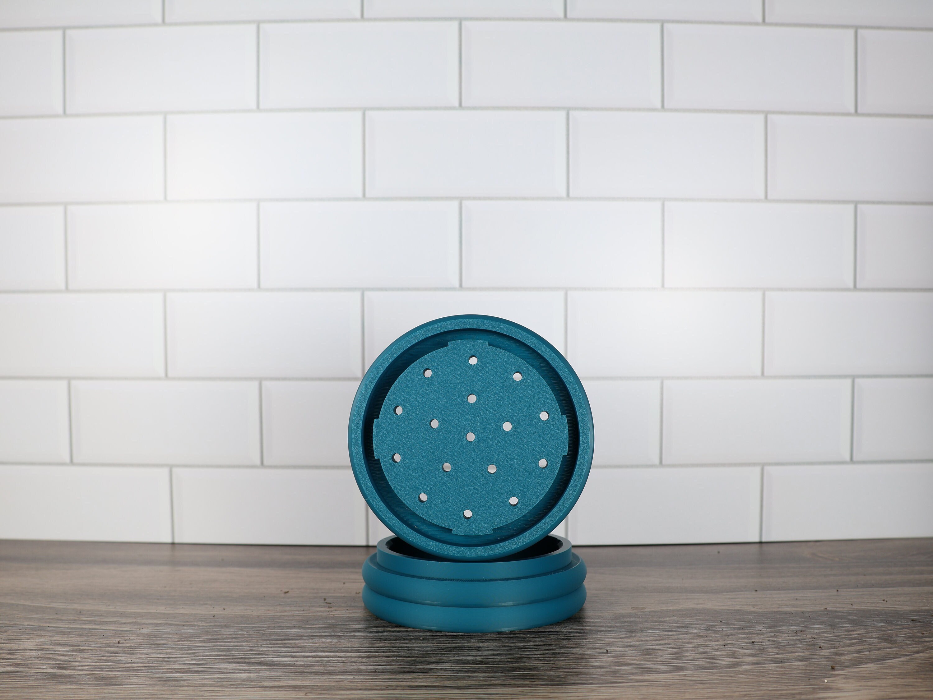 The Poppy Planter With Hidden Drip Tray in Tidal Pond Round Poppy ...