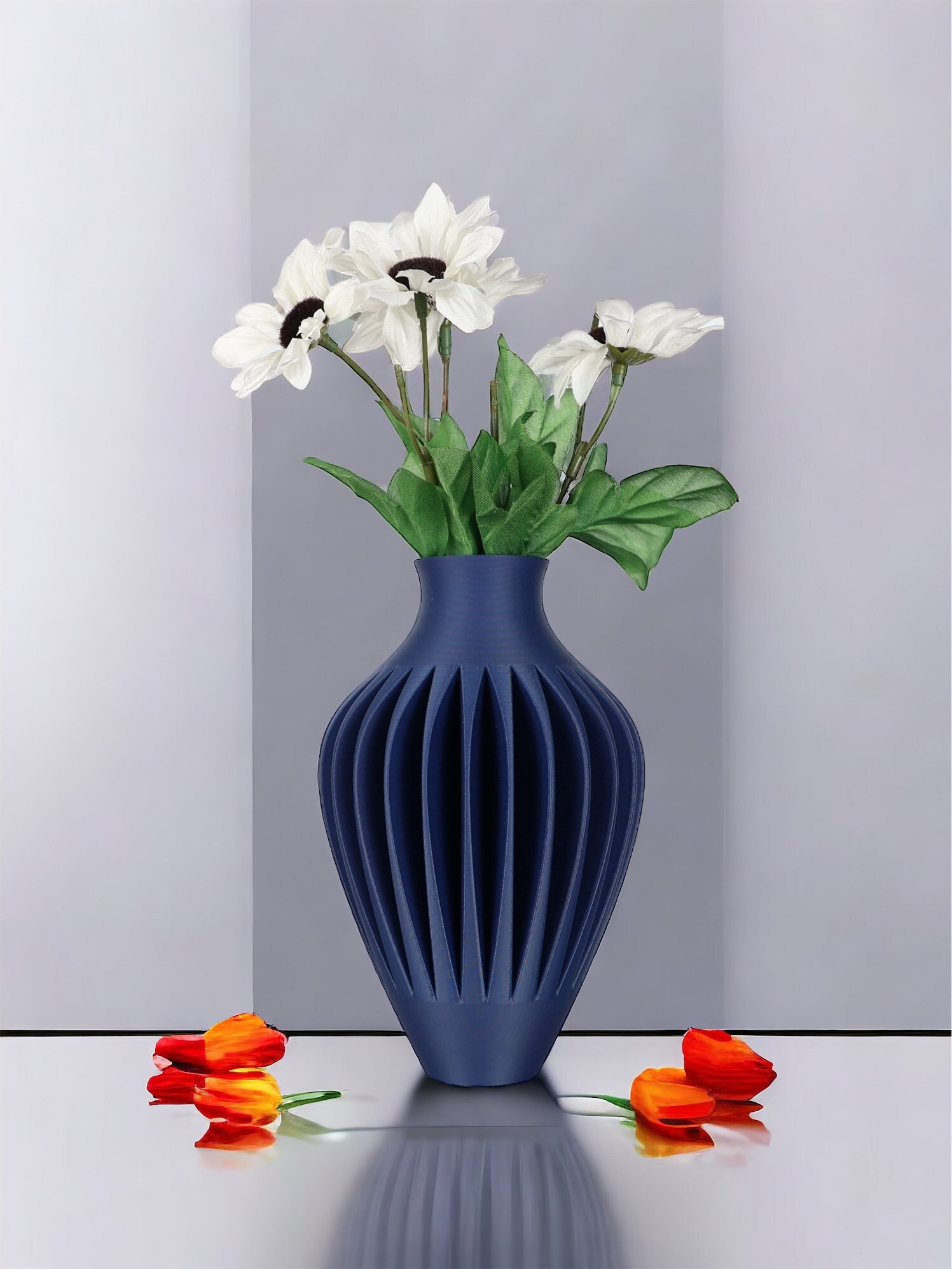 Modern Wave Vase in Blue - Etsy