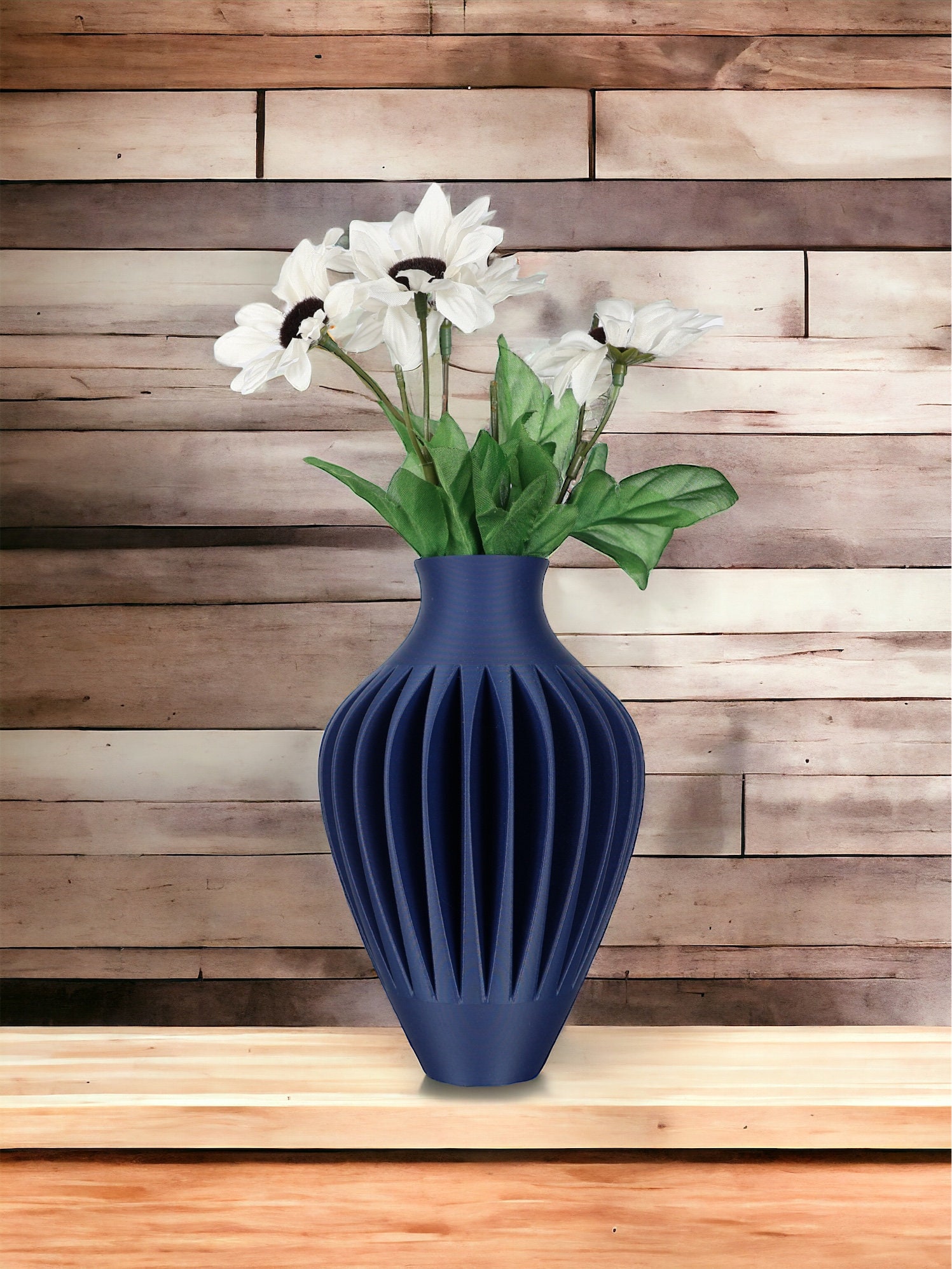 Modern Wave Vase in Blue - Etsy