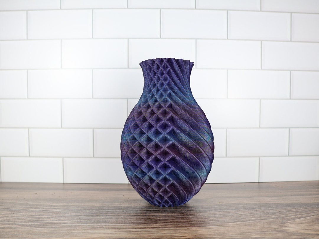 Cross Cut Double Spiral Vase - Etsy