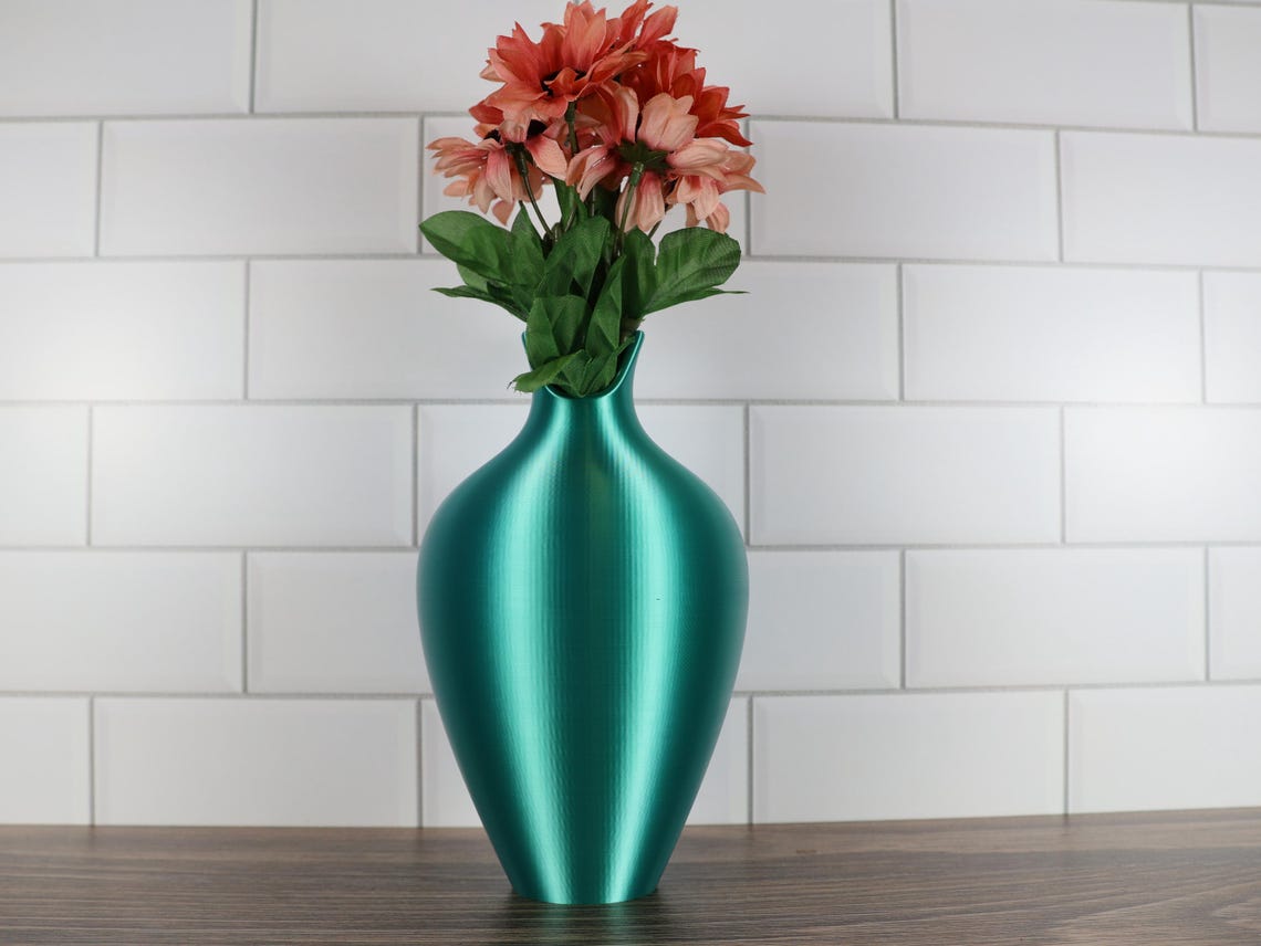 Modern Vase No. 3 in Silk Blue Green - Etsy