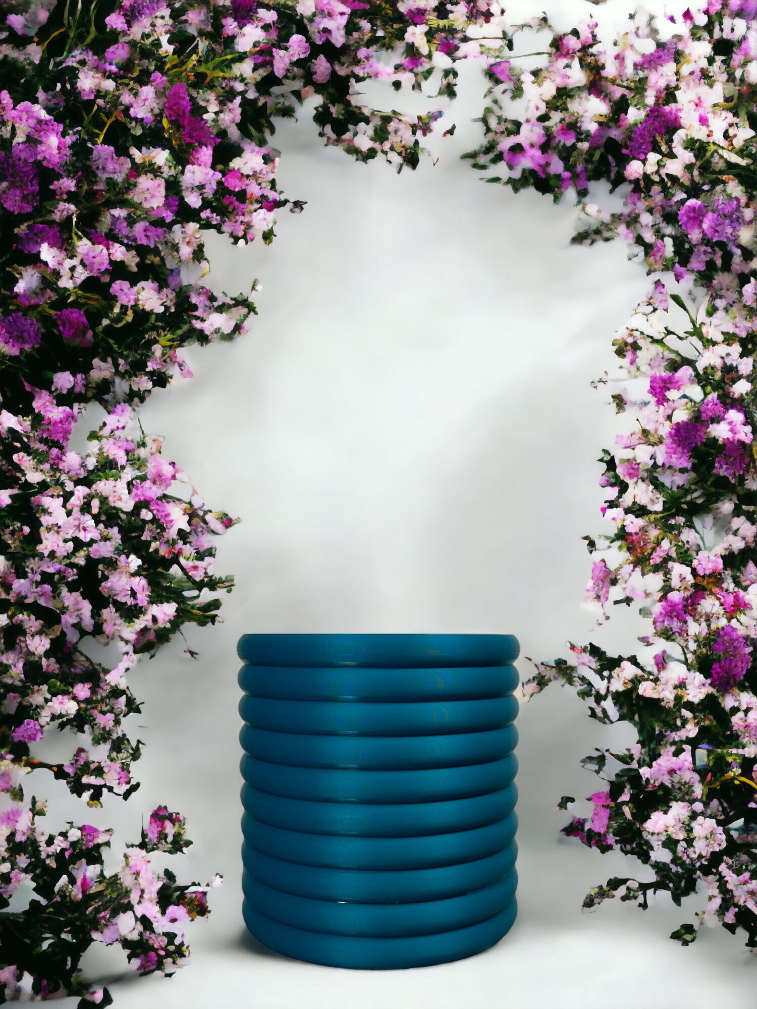 The Poppy Planter With Hidden Drip Tray in Tidal Pond Round Poppy ...