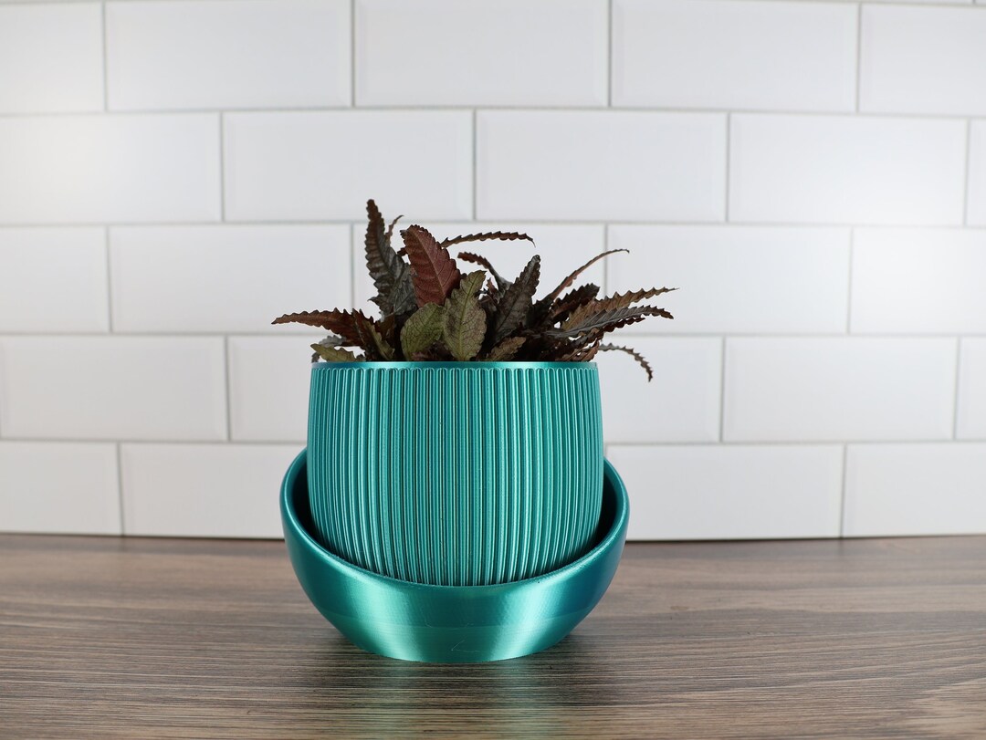 The Eero Planter in Silk Blue Green - Etsy