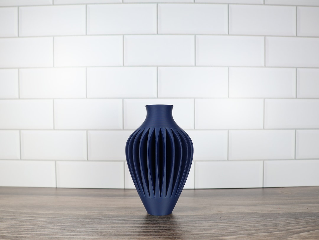 Modern Wave Vase in Blue - Etsy