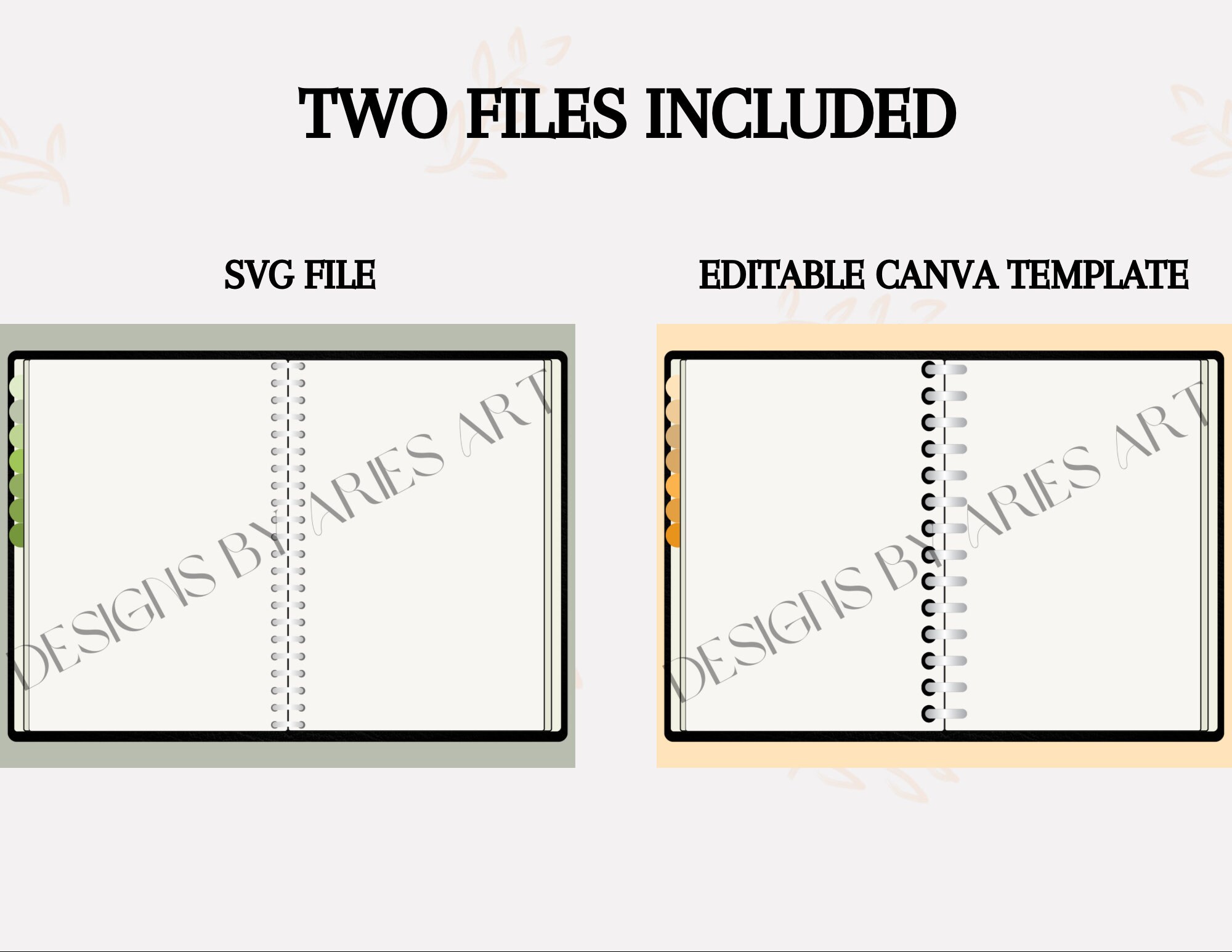 Spiral Notebook Editable Canva Template, Spiral Notebook SVG, Spiral ...