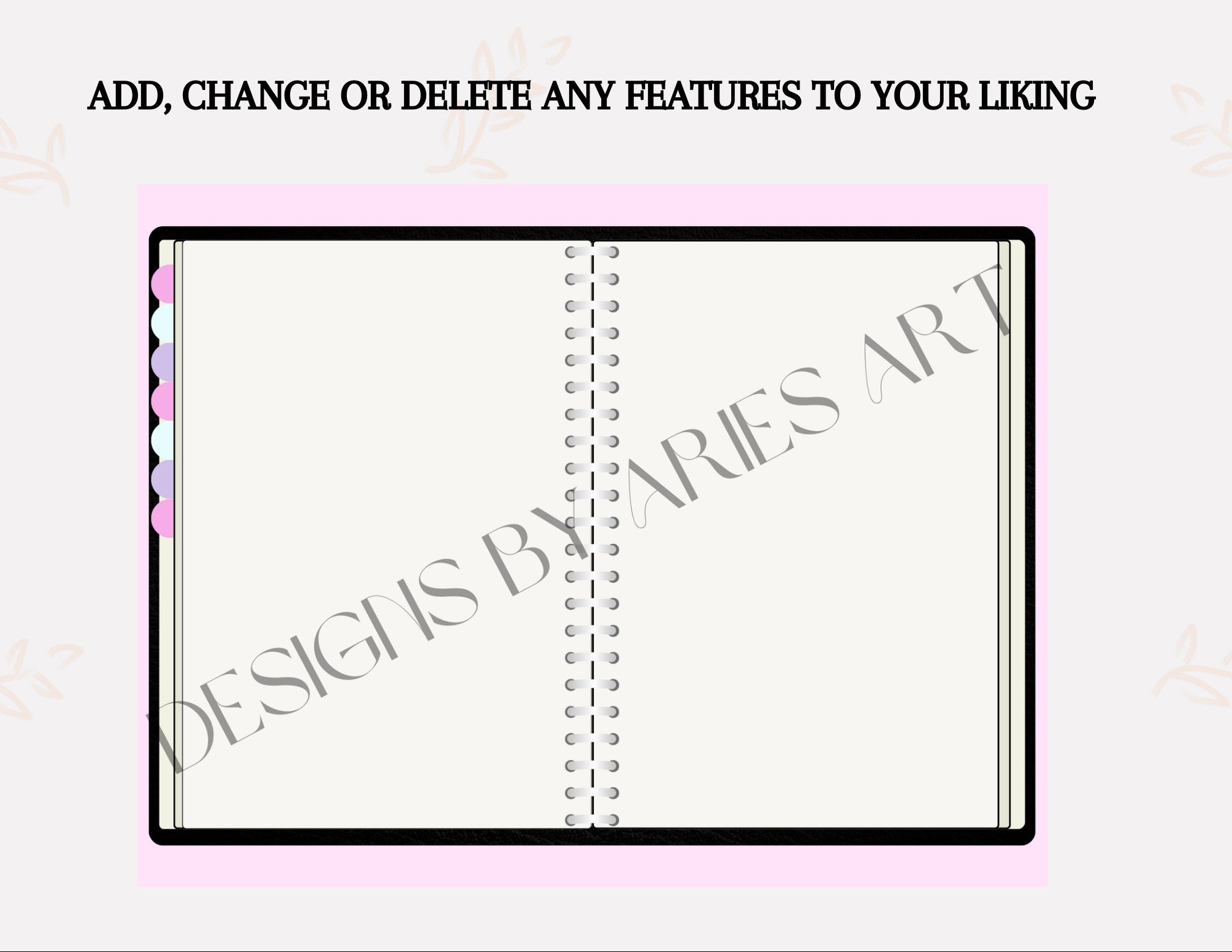 Spiral Notebook Editable Canva Template, Spiral Notebook SVG, Spiral ...