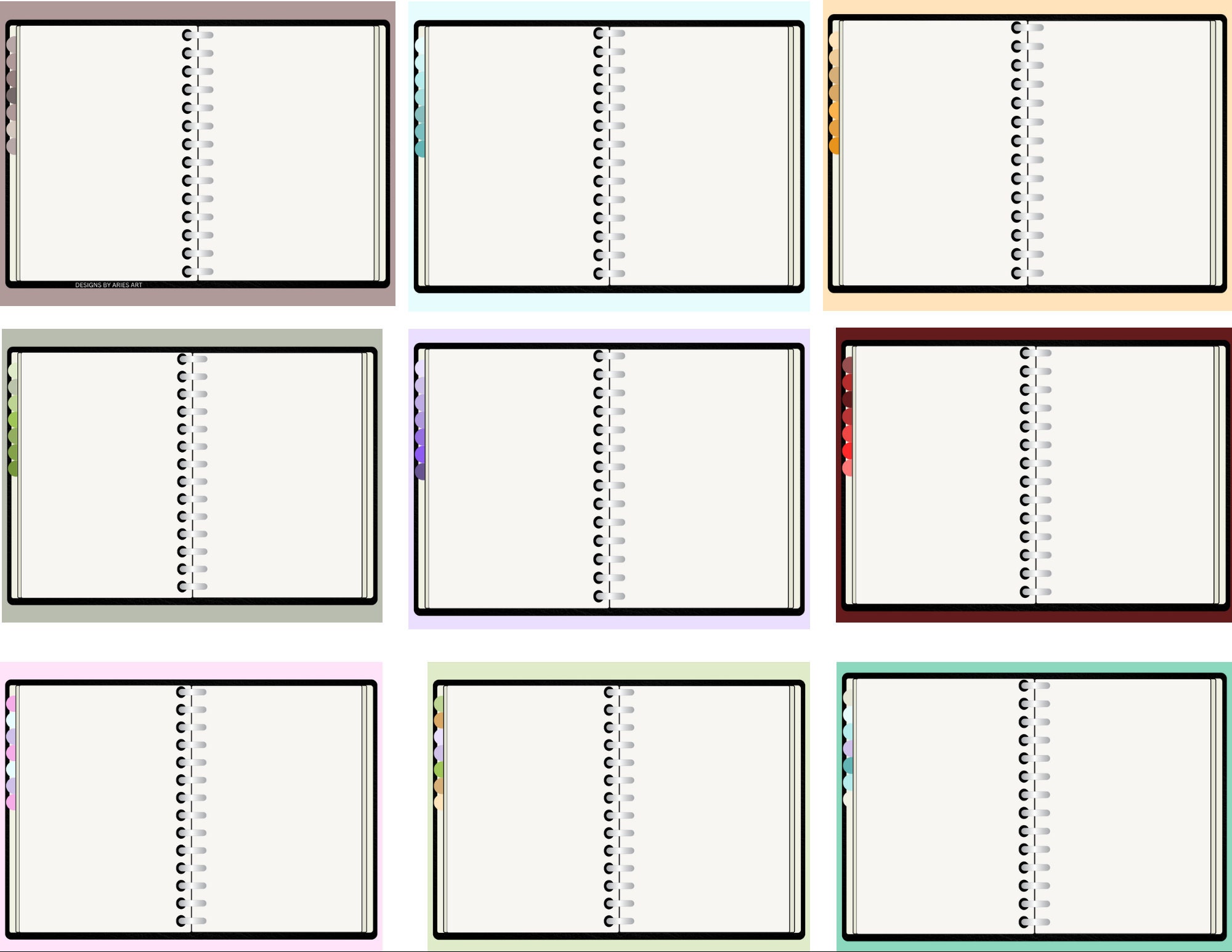 Spiral Notebook Editable Canva Template, Spiral Notebook SVG, Spiral ...