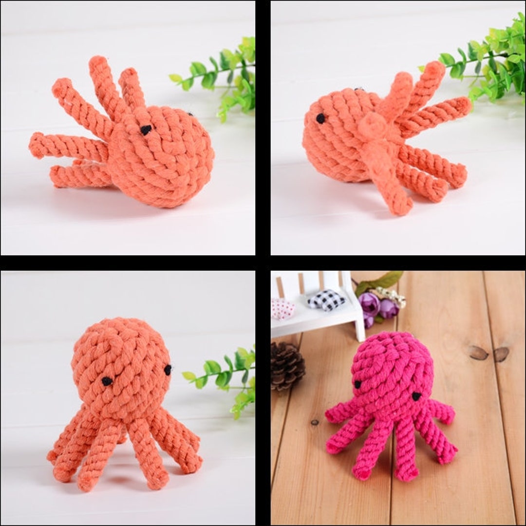 Octopus Teddy Dog Teething Toy Pet Cotton Rope Toy Octopus - Etsy