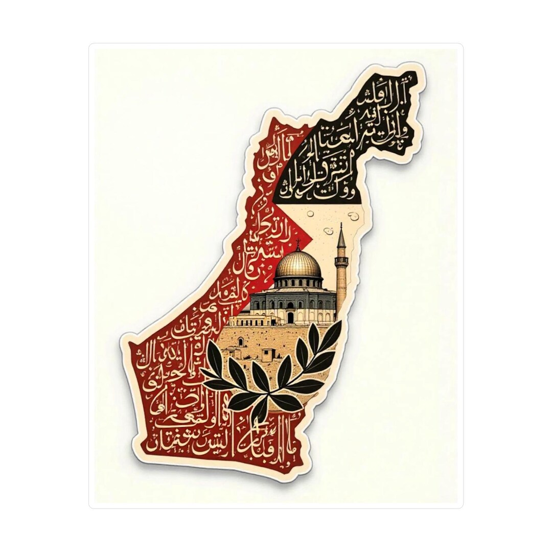 Palestine Map Sticker: Cultural Heritage & Resilience Detailed ...