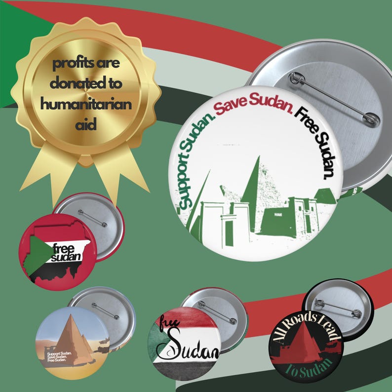 Free Sudan Political Statement Badge Map Pin | Sudan Awareness Badge ...