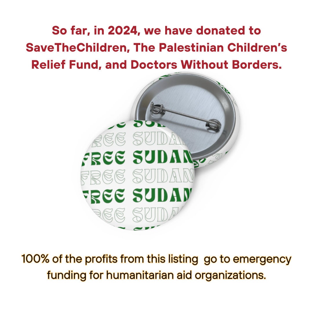Free Sudan Activism Pin Buttons Solidarity African Humanitarian Crisis ...