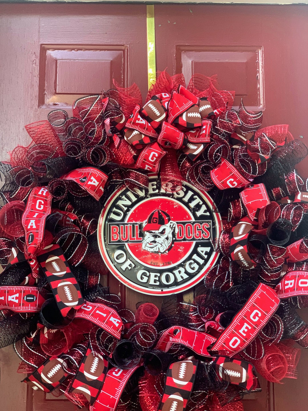University of Georgia Wreath, College Sports Wreath, College Football ...