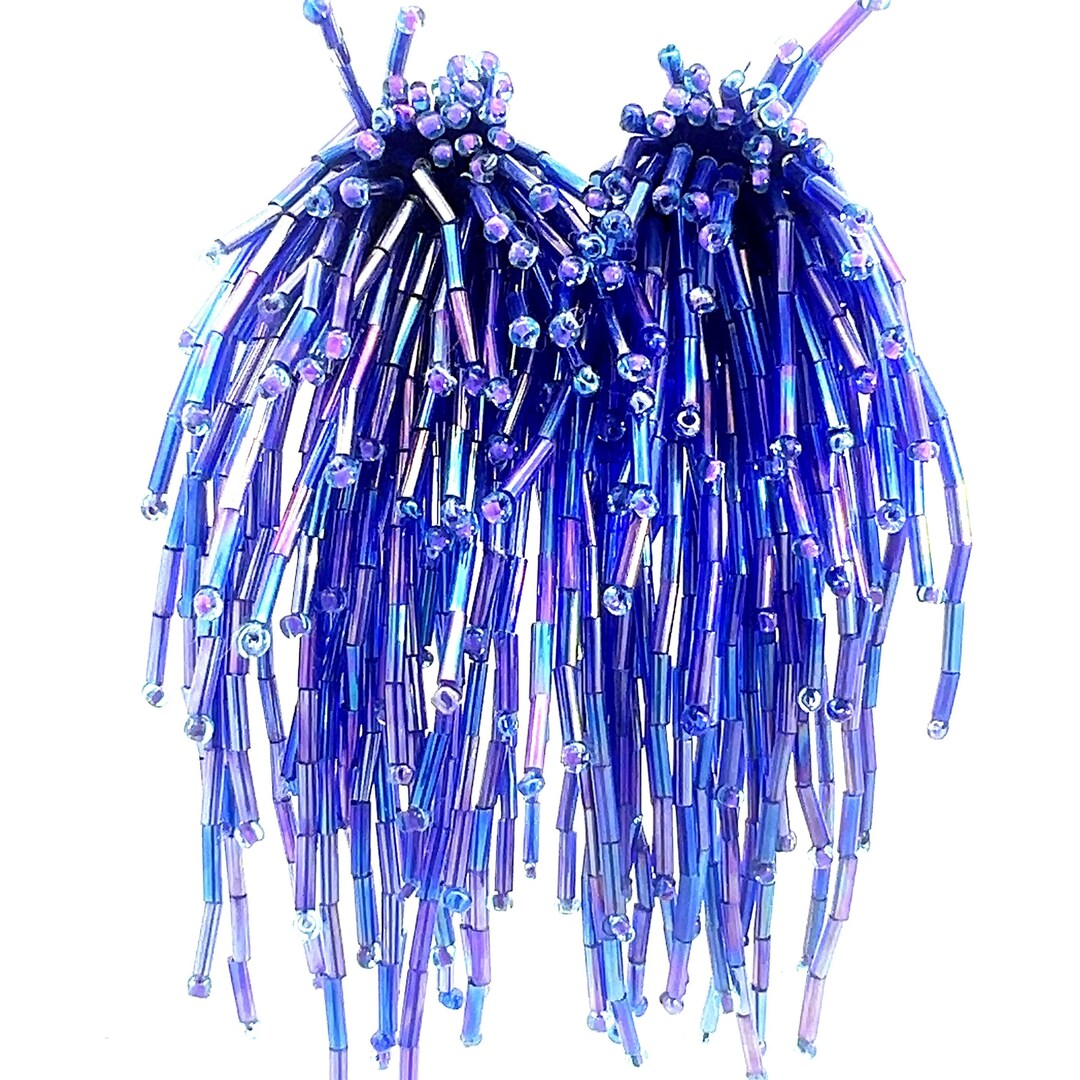 Royal Blue Waterfall Crystal Statement Clip on Earring - Etsy