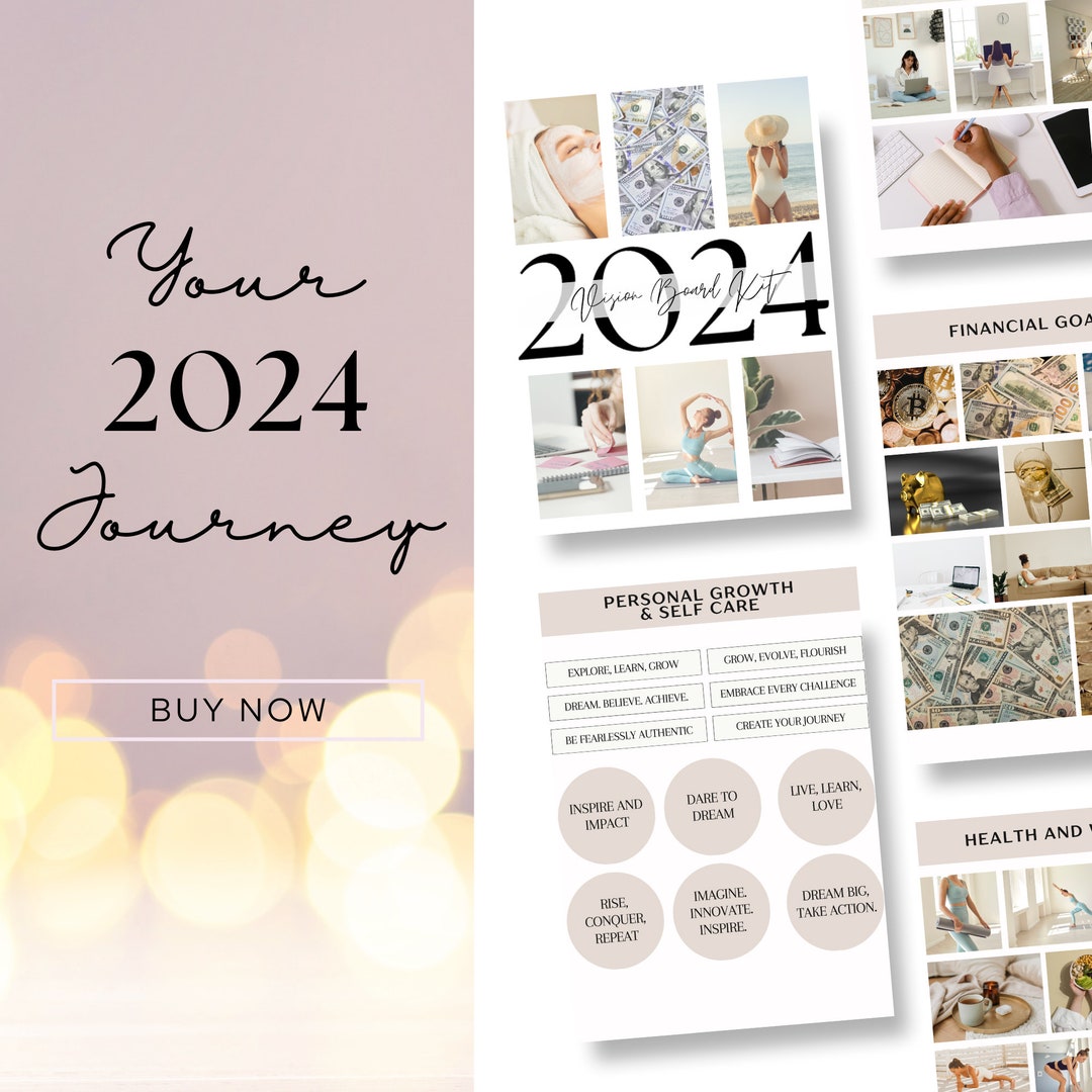 2024 Vision Board Kit, Mood Board, Dream Life Manifestations, Law of ...