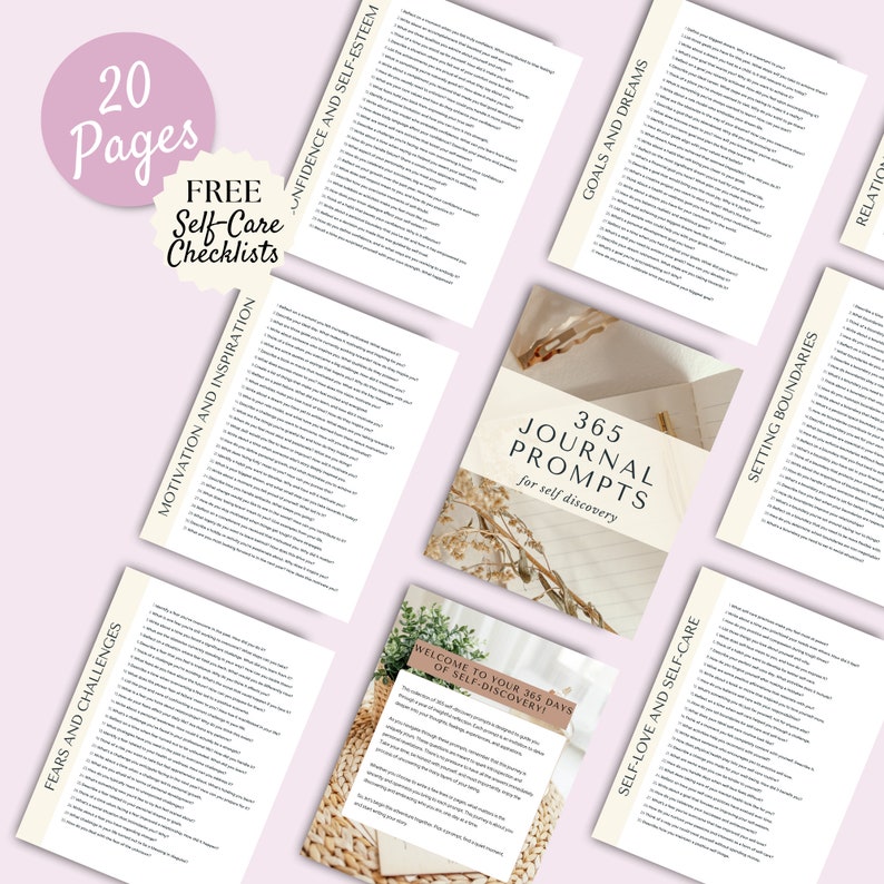 365 Journal Prompts, Self-care Activity, Digital Journal, Mental Health ...