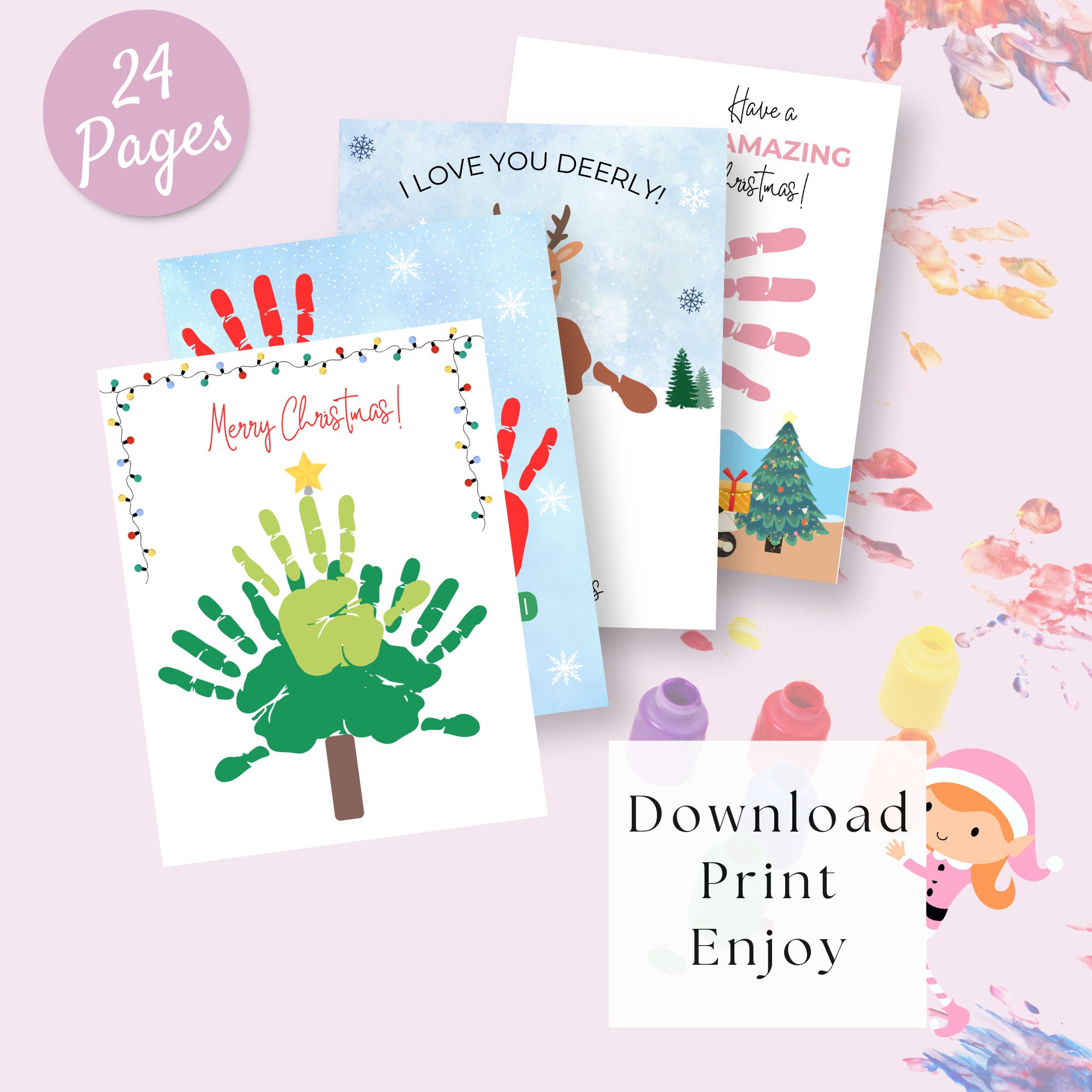 Printable Christmas Handprint Crafts, DIY Christmas Gifts for ...
