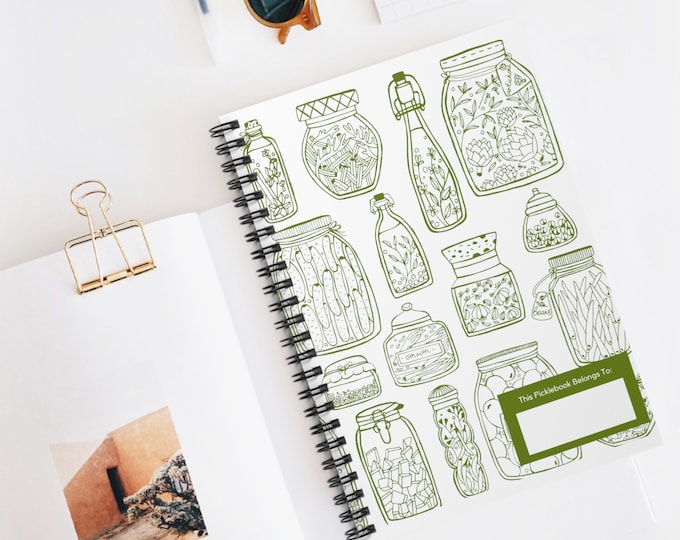 Kawaii Pickles Hardcover Journal, Notes Diary Notebook, Gift for Pickle ...