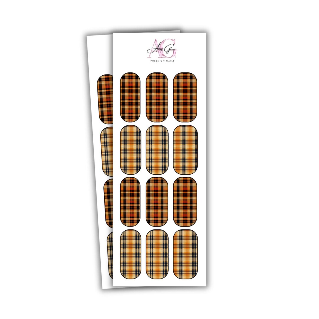 Waterslide Nail Decals, Fall Nail Art Decals, Flannel Plaid, DIY Mani ...