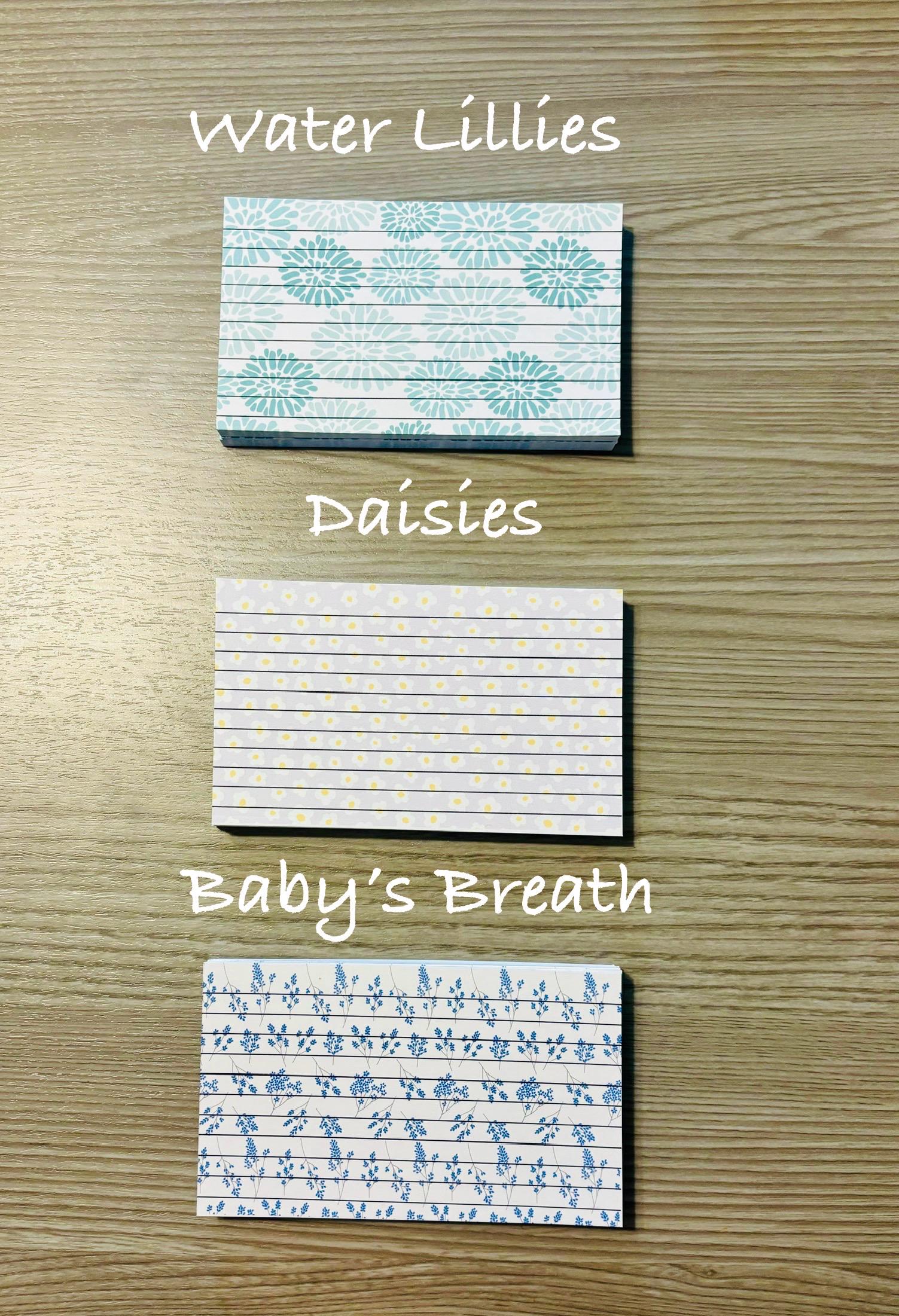 Pretty Notecards | Unique Index Cards | Recipe Cards | Study Notecards ...
