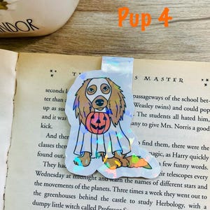 Halloween Magnetic Bookmark | Ghost Dog Bookmark | Handmade Book ...