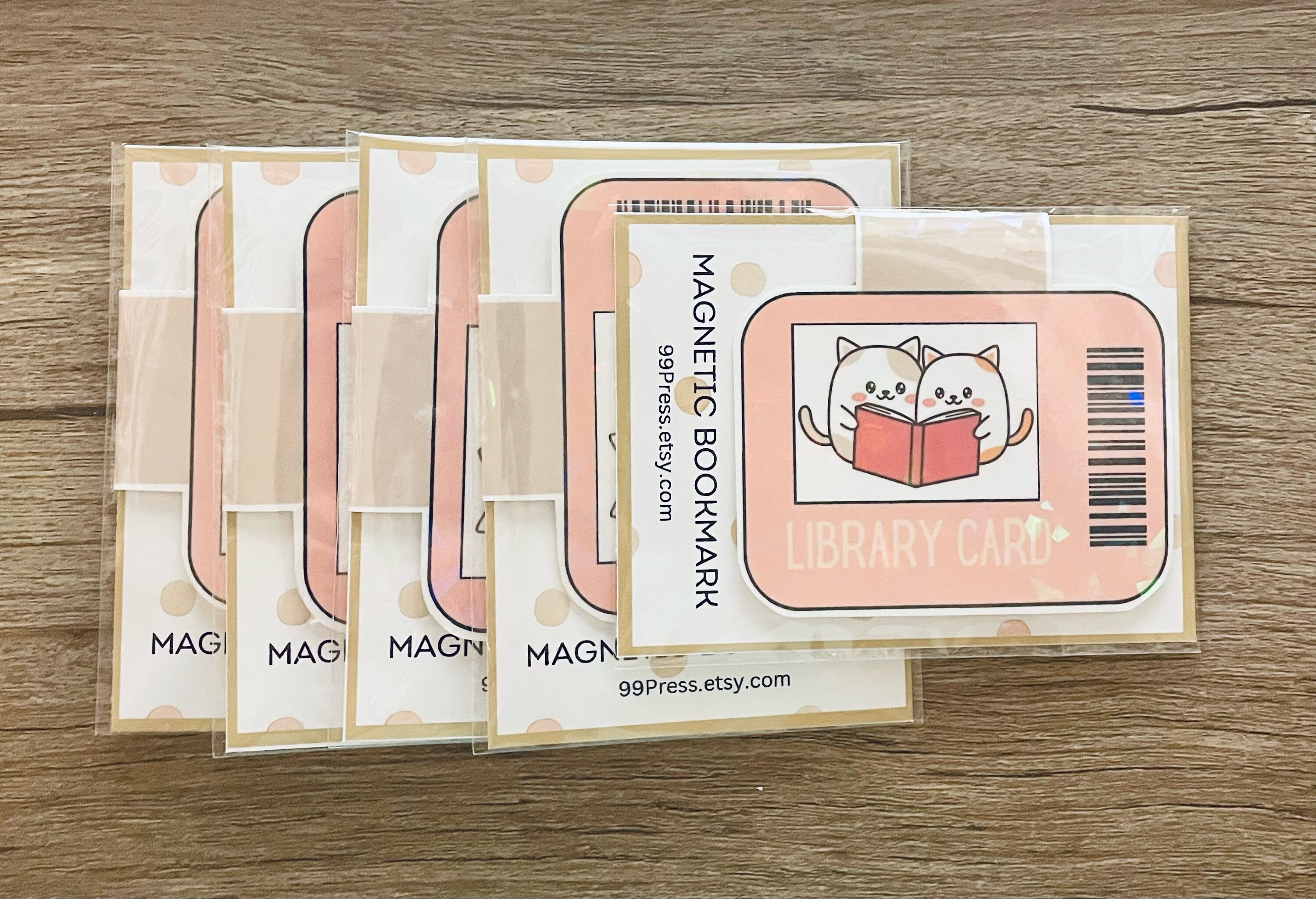 Magnetic Bookmark Cute Cat Library Card - Etsy
