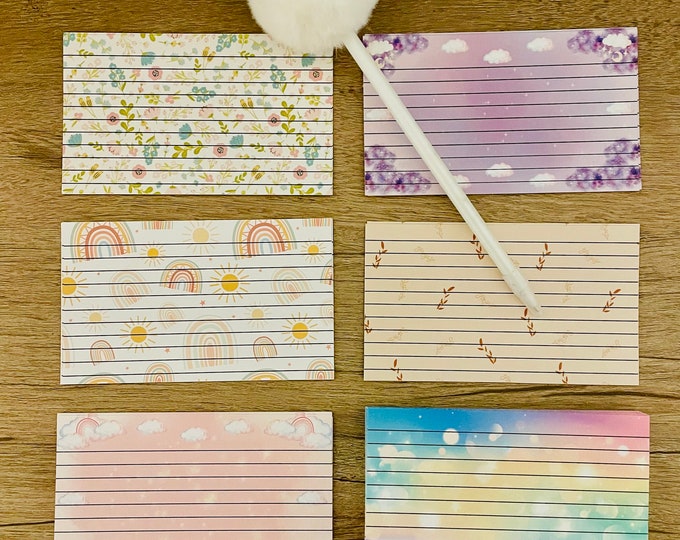 Pretty Notecards | Unique Index Cards | Recipe Cards | Study Notecards ...