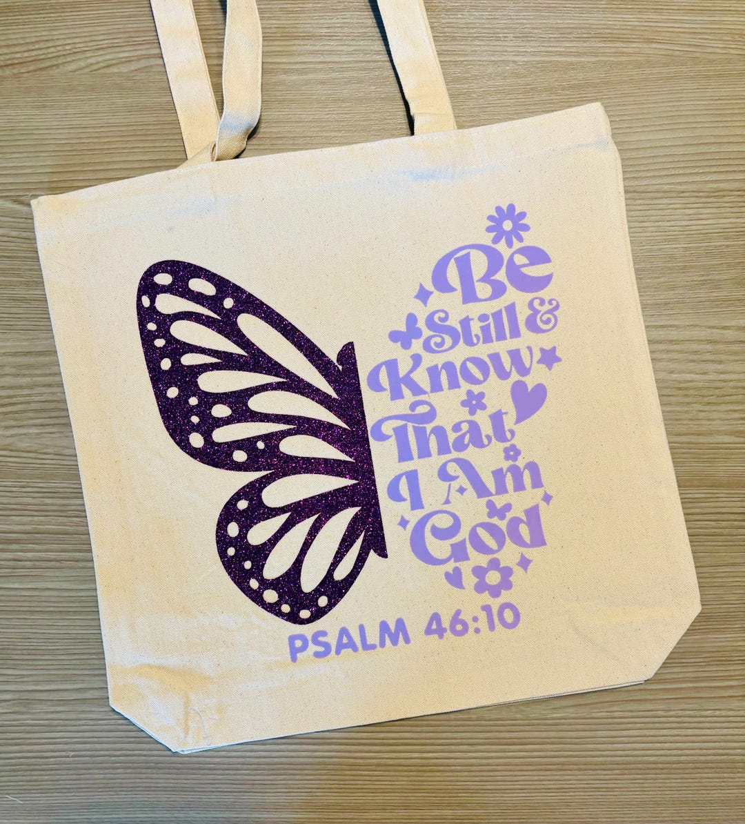 Spiritual Canvas Tote Bag | Psalm 46:10 Be Still & Know | Scriptural ...