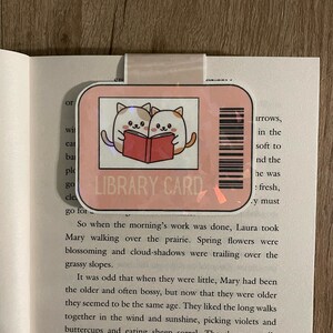 Magnetic Bookmark | Cute Cat Library Card | Bookish Gift | Kid's Gift ...