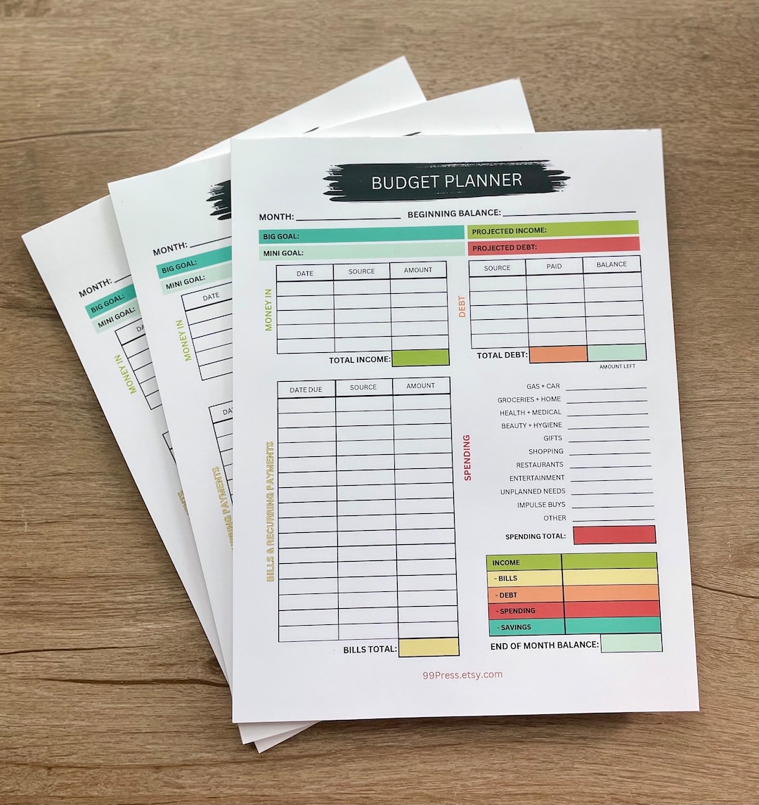 Easy Budget Planner Notepad | 8.5x11 Inches | Monthly Budget Planner ...