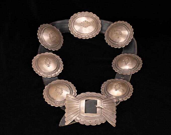 Vintage Concho Belt With 8 Silver Conchos- Southwest Clothing ...