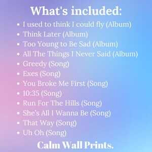 Tate Mcrae Album Posters Tater Tots Wall Decor Mini Poster Album Prints ...