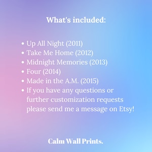 One Direction Album Prints | Music Posters | 1D Album Cover Prints | Colorful up All Night ...