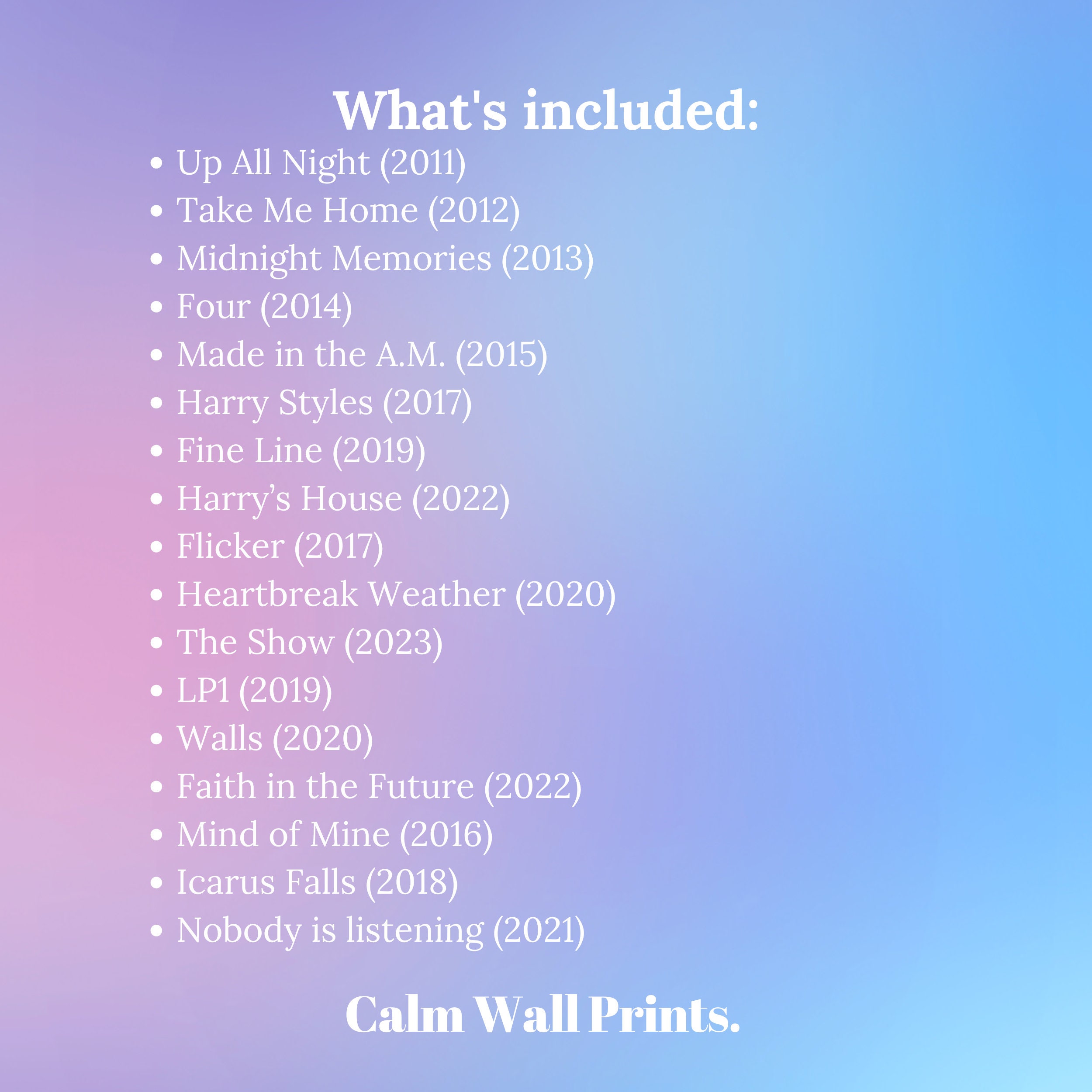 One Direction Album Prints Music Posters 1D Album Cover Prints 1D Solo ...