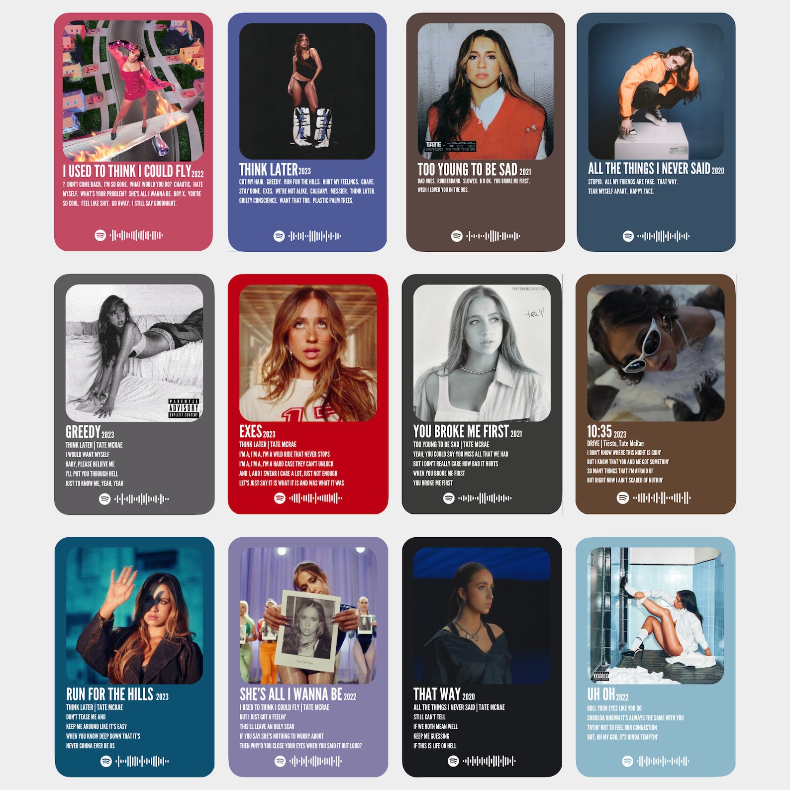 Tate Mcrae Album Posters | Tater Tots Wall Decor | Mini Poster | Album ...