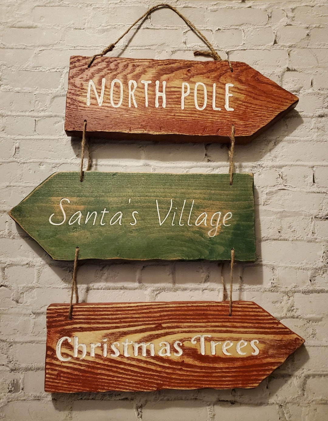Christmas Directional Sign, Wooden Sign, North Pole, Christmas Decor - Etsy