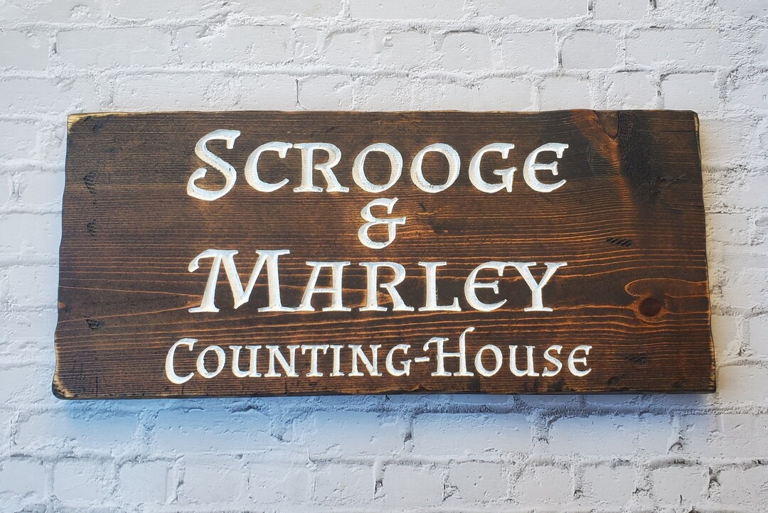 Scrooge and Marley Counting House, Wooden Sign, A Christmas Carol ...