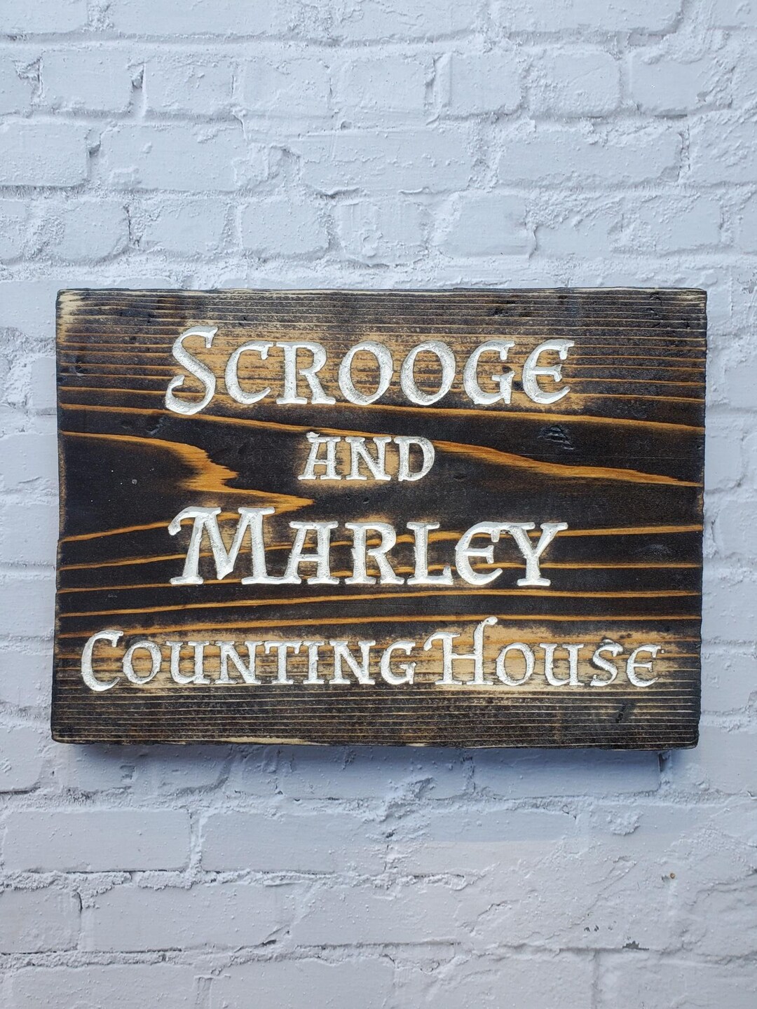 Scrooge and Marley Counting House, Wooden Sign, A Christmas Carol ...