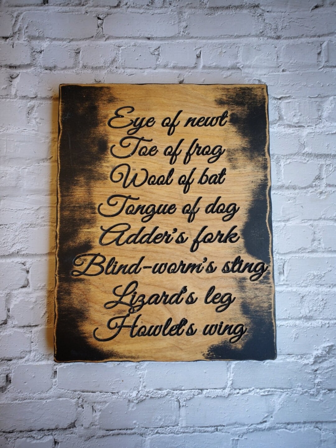 Witch's Incantation, Macbeth, Eye of Newt, Shakespeare, Rustic Decor - Etsy