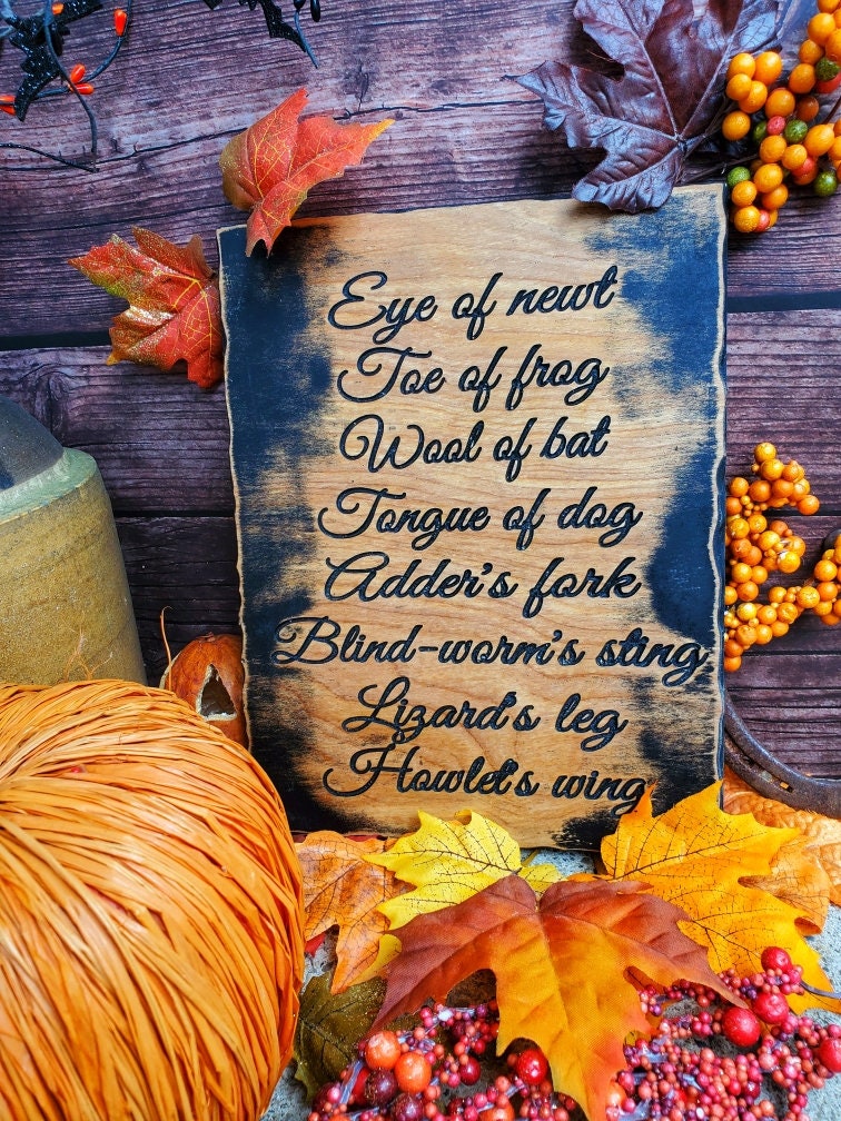 Witch's Incantation, Macbeth, Eye of Newt, Shakespeare, Rustic Decor - Etsy