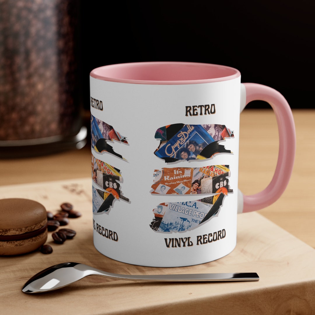 Retro Coffee Cup, Aesthetic Mug, Nostalgic Pattern in Vibrant Colors ...