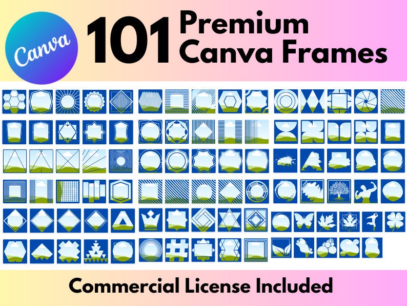Canva Frames (premium Bundle of 101 Frames) - Etsy