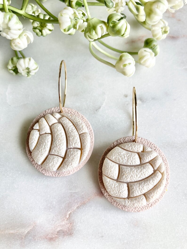 Mexican Concha Bread Polymer Clay Earrings - Etsy