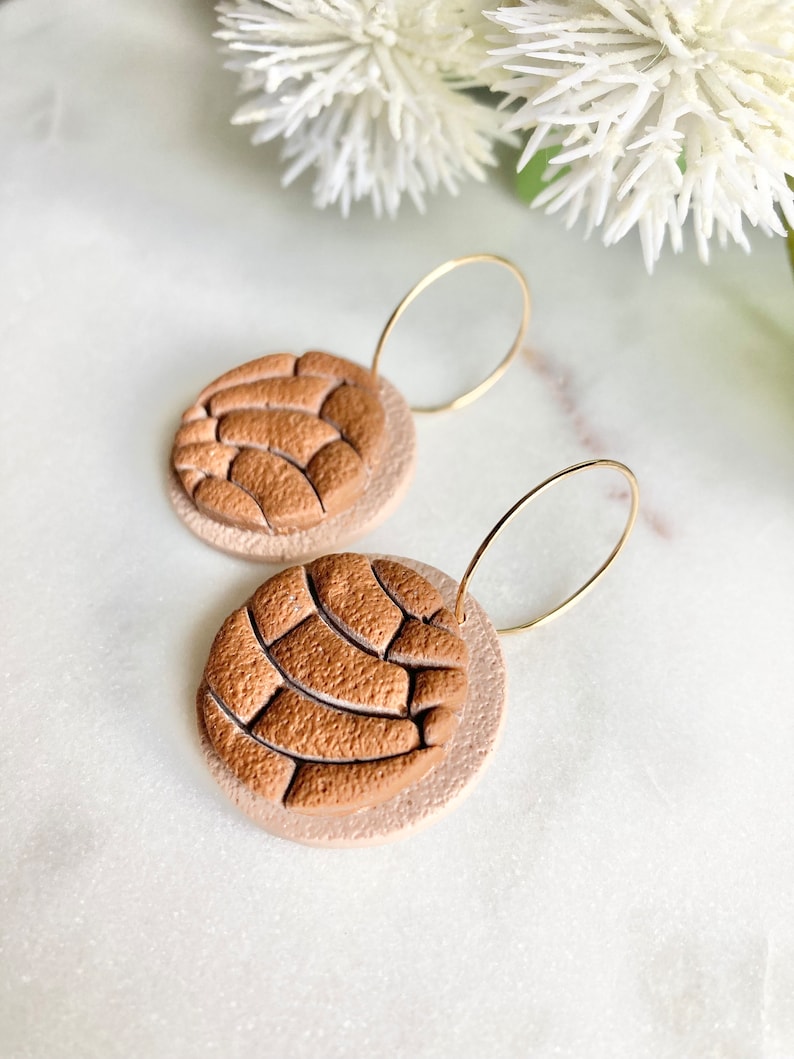 Mexican Concha Bread Polymer Clay Earrings - Etsy
