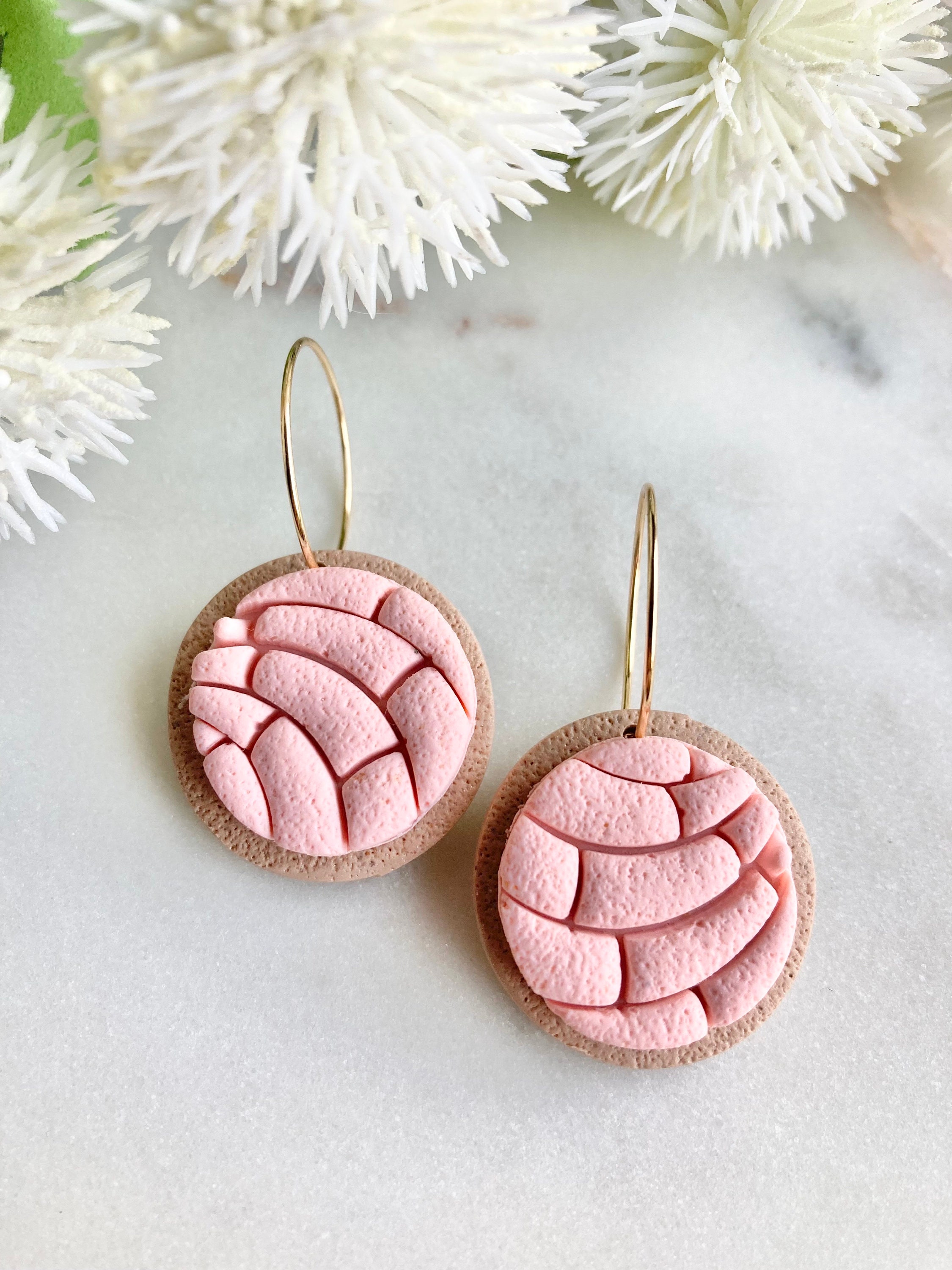 Mexican Concha Bread Polymer Clay Earrings - Etsy