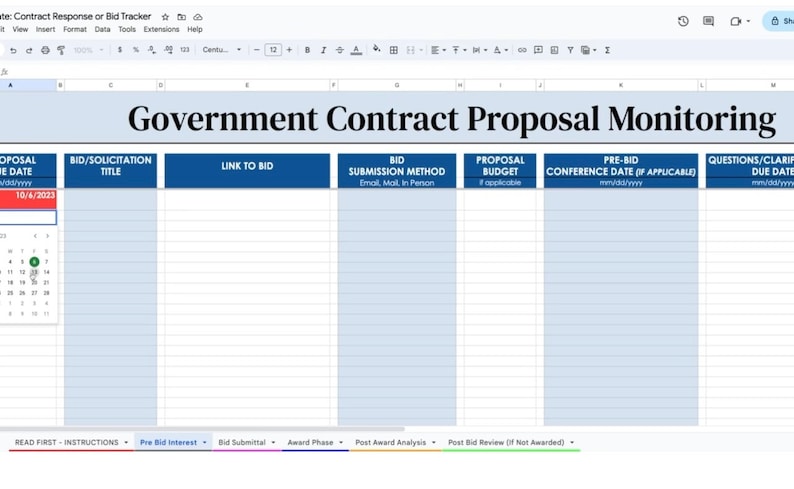 Contract and Proposal Tracker - Etsy