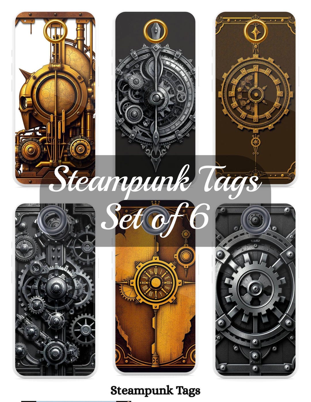 Steampunk Tags Digital Download Set of 6 - Etsy