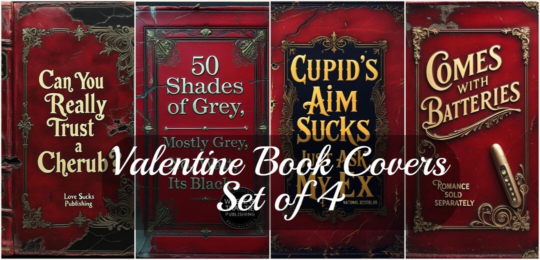 Valentine Book Covers Digital Download Set of 4 - Etsy