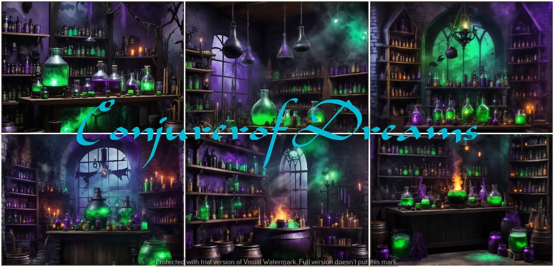 Witch Potion Room AI Art Digital Download Set of 8 - Etsy