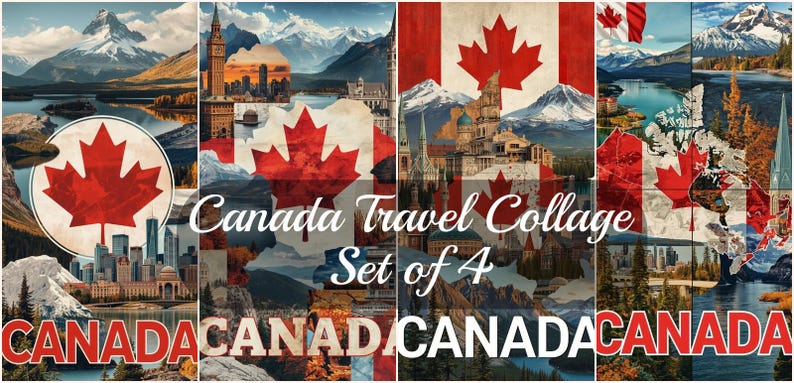 Canada Travel Collage Digital Download Set of 4 - Etsy