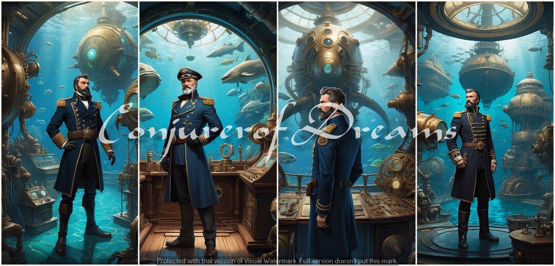 Captain Nemo Girl Digital Download Set of 4 - Etsy